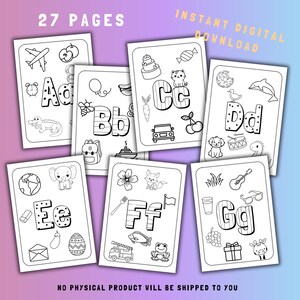 Alphabet Coloring Pages PDF. Kindergarten Learning Activity ...