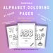 Alphabet Coloring Pages PDF. Kindergarten Learning Activity ...