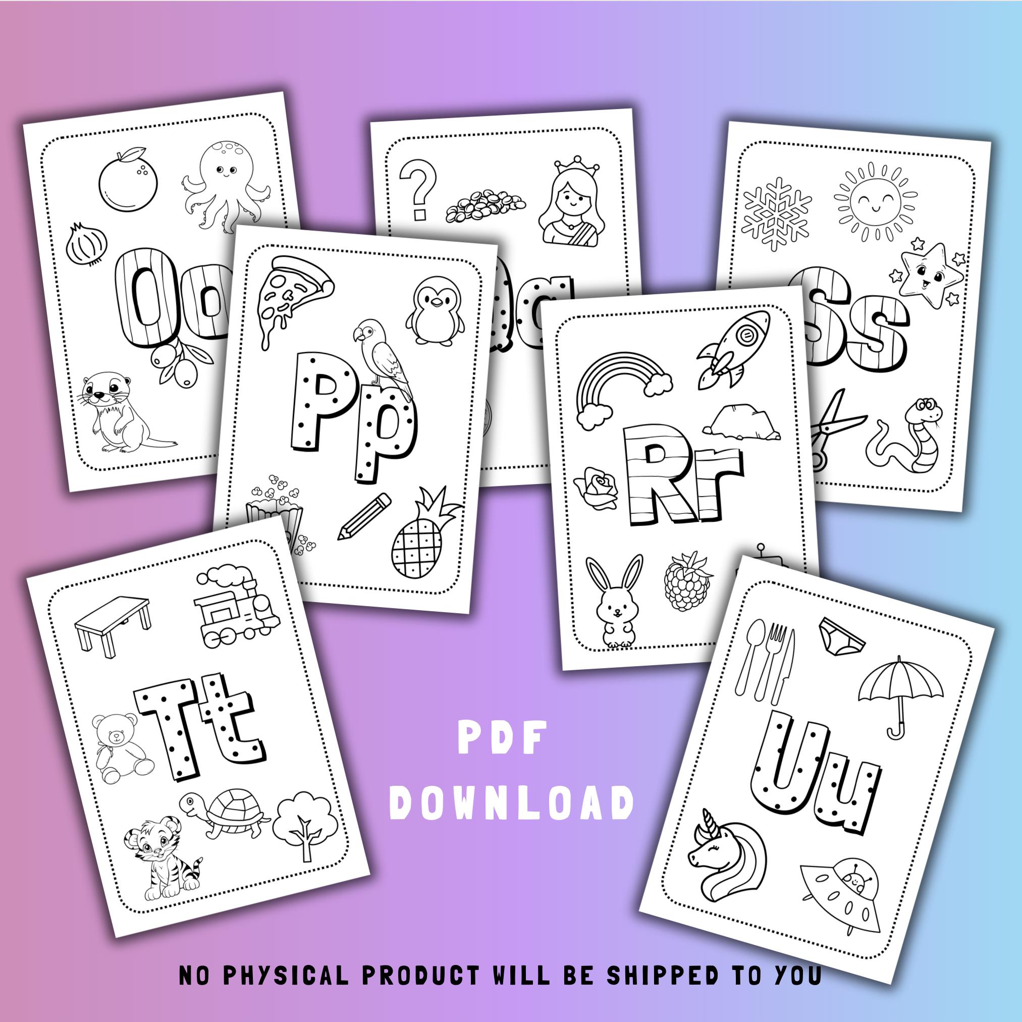 Alphabet Coloring Pages PDF. Kindergarten Learning Activity ...