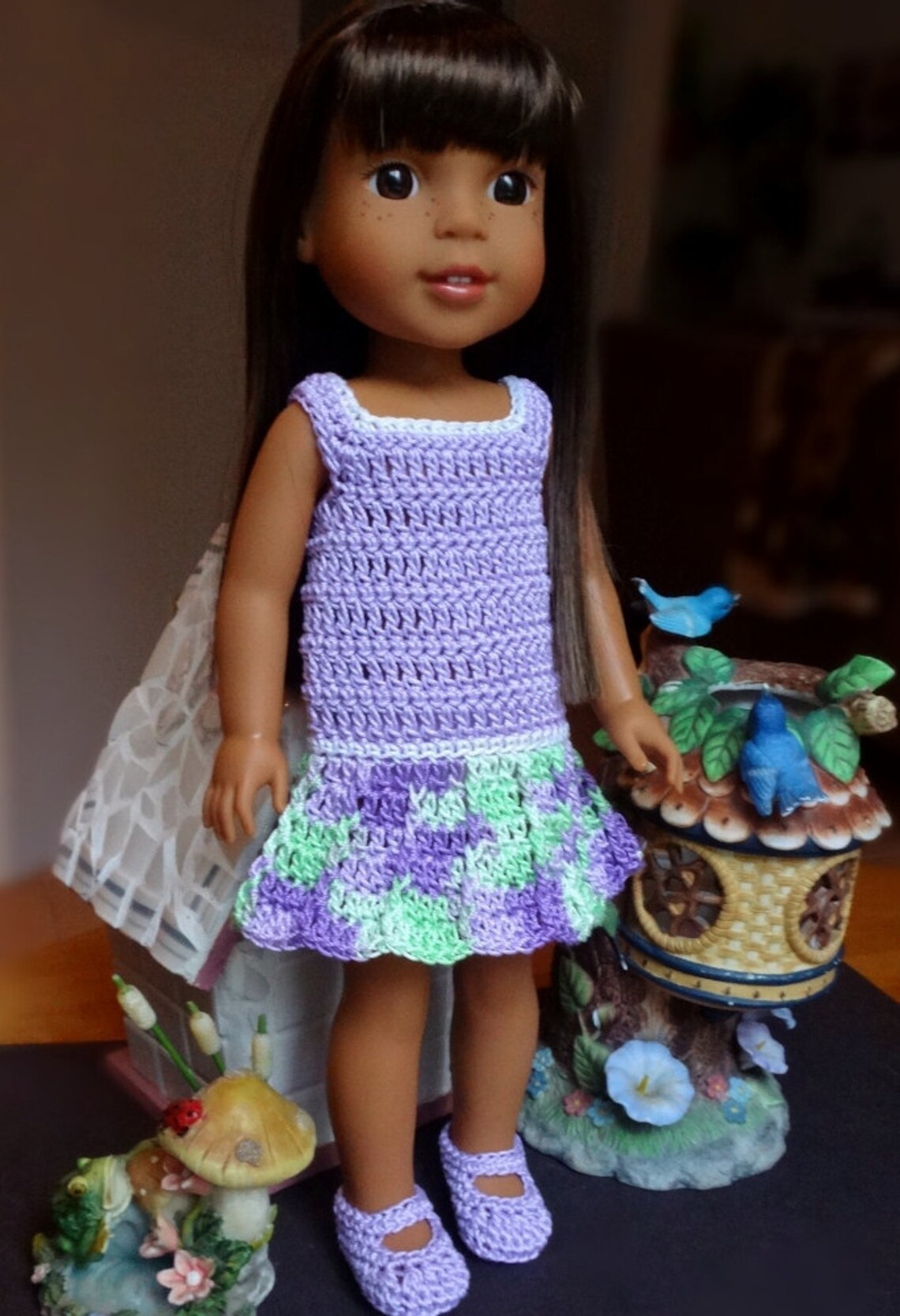 PDF PATTERN Crochet 14 15 Inch AG Wellie Wishers Doll 3 Thread Dress ...