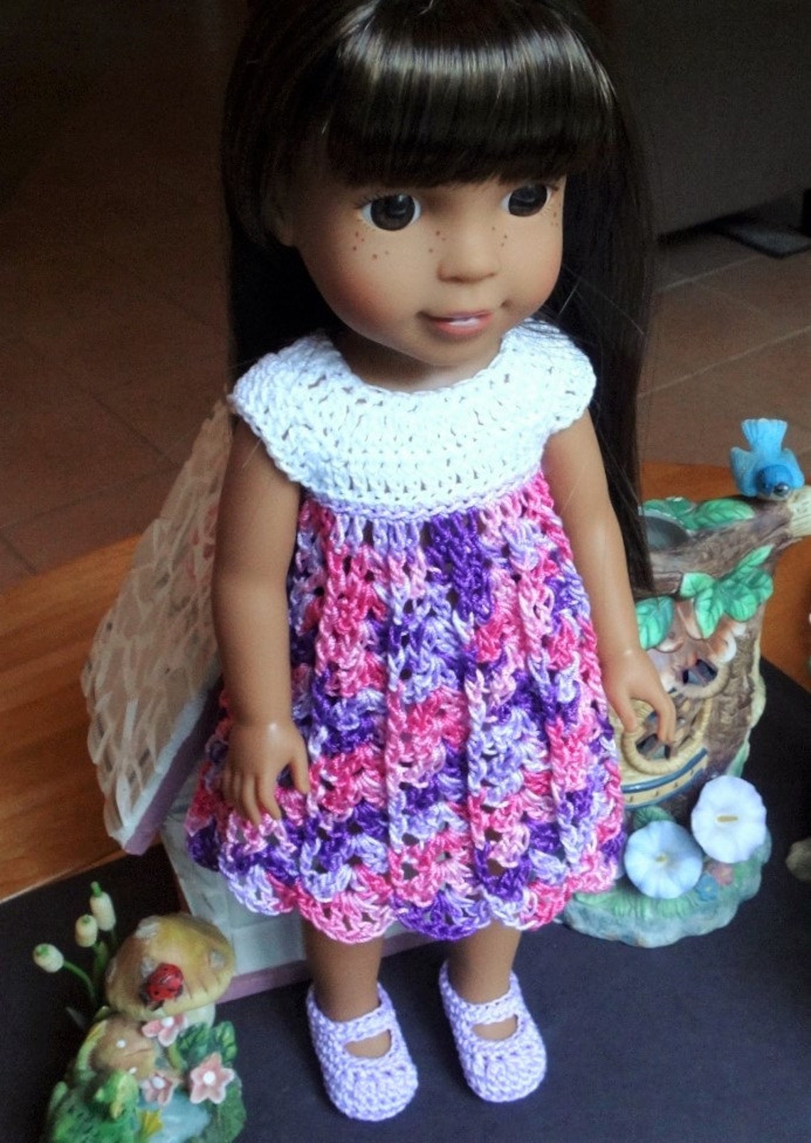 PDF PATTERN Crochet 14 15 Inch AG Wellie Wishers Doll 3 Thread Dress ...