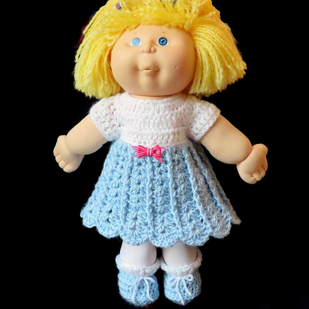 PDF PATTERN Crochet 16 Inch CP Cabbage Patch Doll Yarn Dress Empire ...