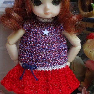 PDF PATTERN Crochet 5 Inch Ai Jun Planning BJD Doll Dress Drop Waist ...