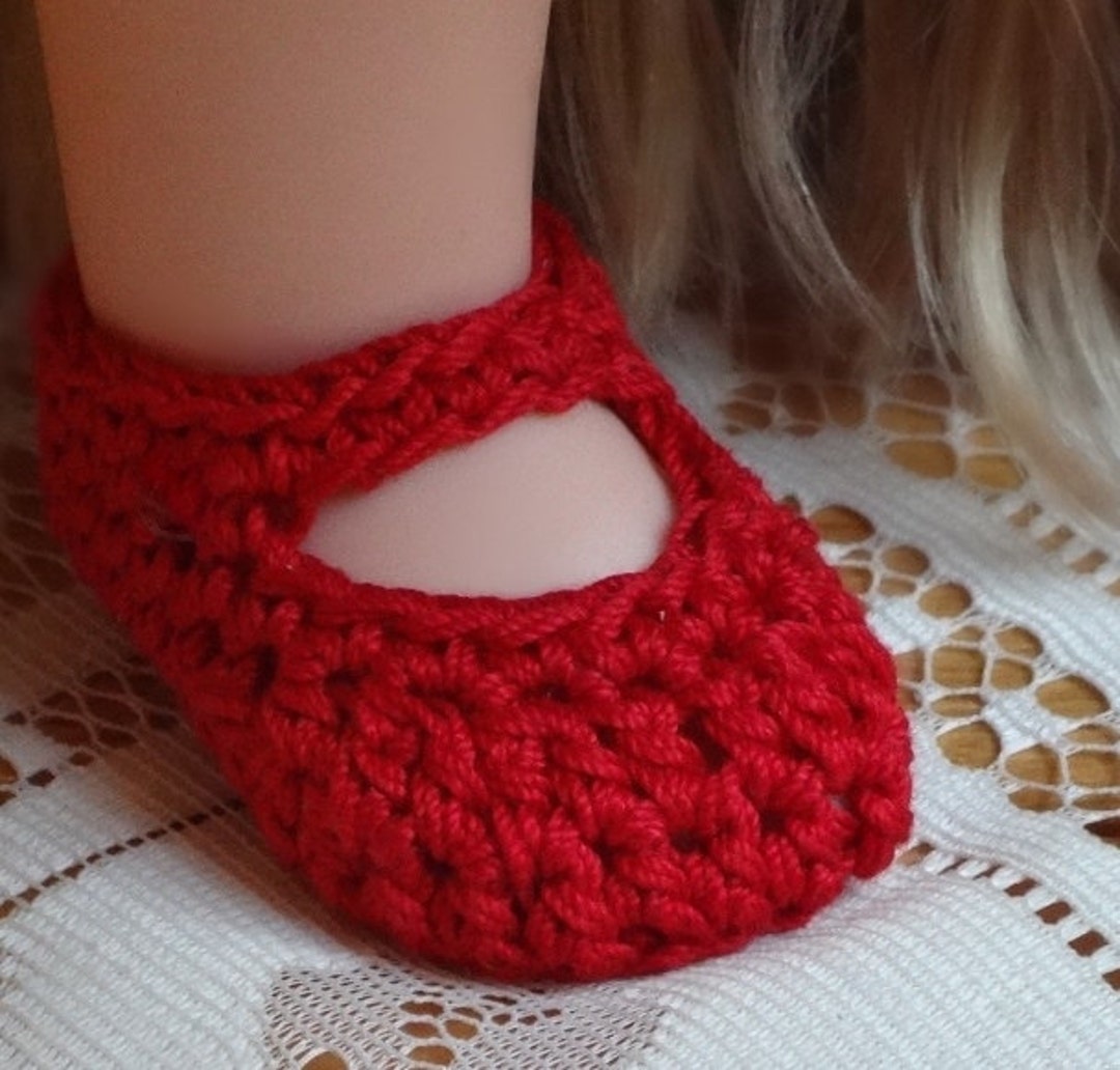 PDF PATTERN Crochet 14 15 Inch Toddler Doll Cotton Thread Shoes ...