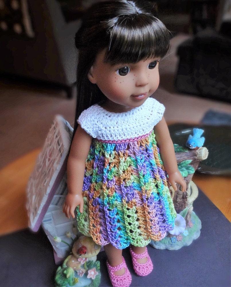 PDF PATTERN Crochet 14 15 Inch AG Wellie Wishers Doll 3 Thread Dress ...