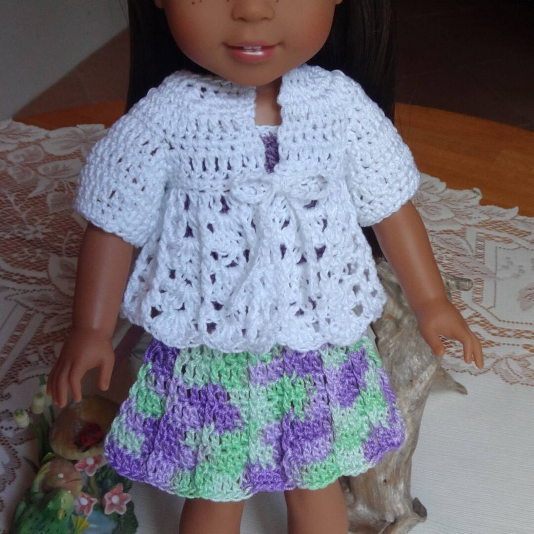 PDF PATTERN Crochet 14 15 Inch AG Wellie Wishers Doll Thread Sweater ...