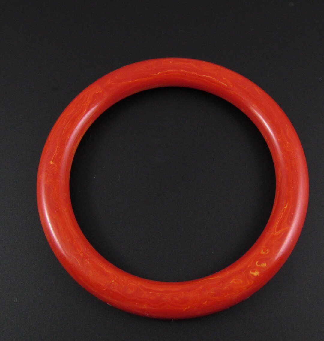 Red Bakelite Bangle, Swirled Bakelite Bangle, Red Bracelet, Red Bangle ...