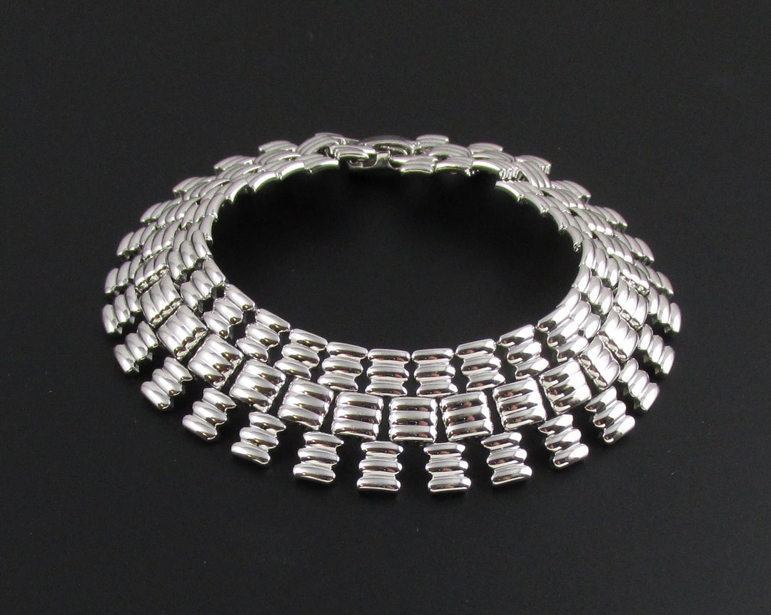 Monet Silver Link Bracelet, Monet Chain Bracelet, Silver Bracelet ...