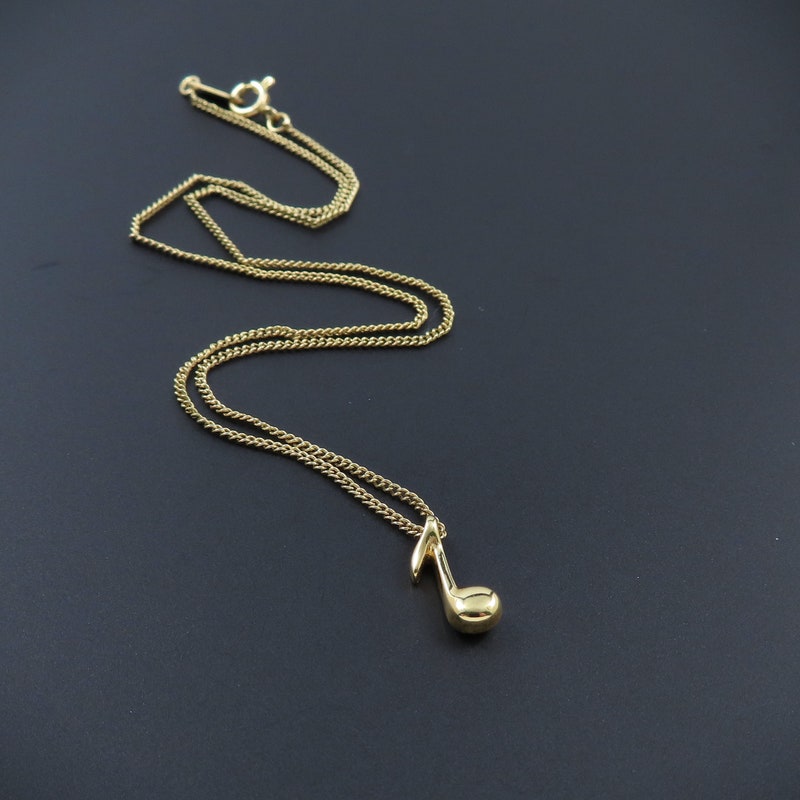 Music Note Necklace - Etsy