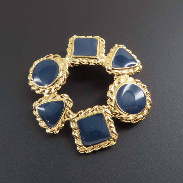 Navy Blue Brooch - Etsy
