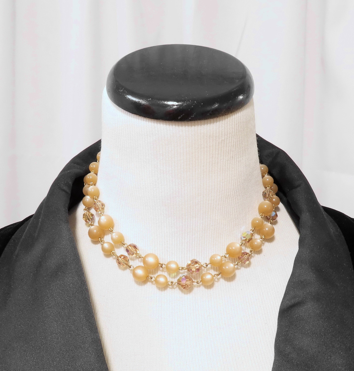 Pink Bead Necklace Beige Bead Necklace Tan Bead Necklace - Etsy