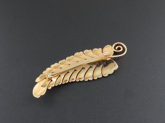 14K Gold Leaf Brooch, Wordley Allsopp and Bliss, 14K … - Gem