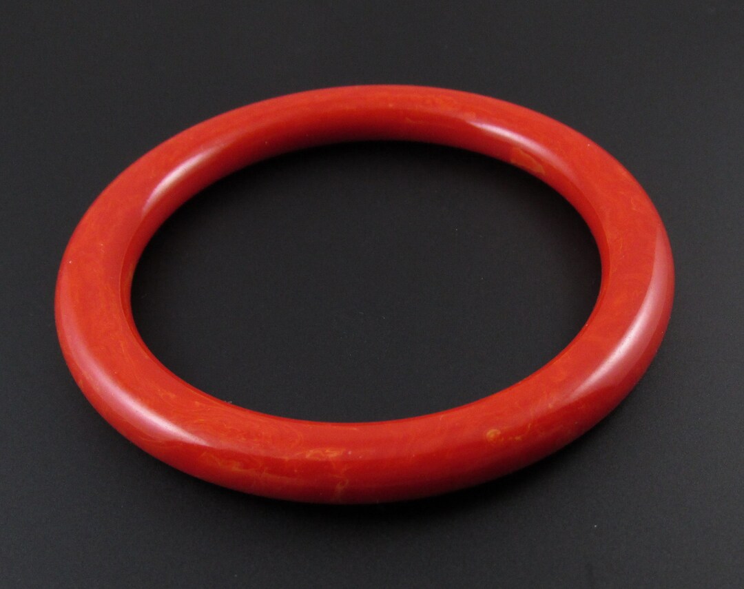 Red Bakelite Bangle, Swirled Bakelite Bangle, Red Bracelet, Red Bangle ...
