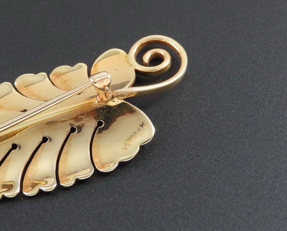14K Gold Leaf Brooch, Wordley Allsopp and Bliss, 14K … - Gem