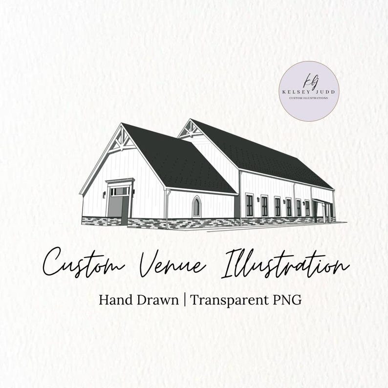 Custon Venue Illustration, Wedding Venue, Custon Drawing, Wedding ...