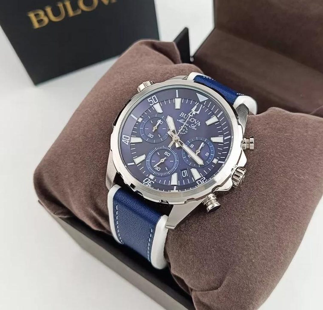 Men's Marine Star 96B287 Blue Dial Men's Chronograph Quartz Watch 43mm ...