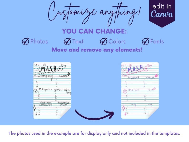 Customizable 90's M.A.S.H. Game Printable – Retro Nostalgic Fun ...