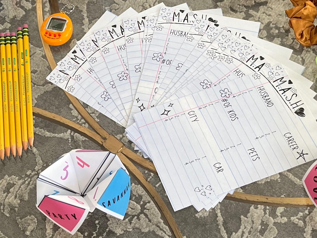 Customizable 90s MASH Game: Retro Fortune Teller (digital Download) - Etsy