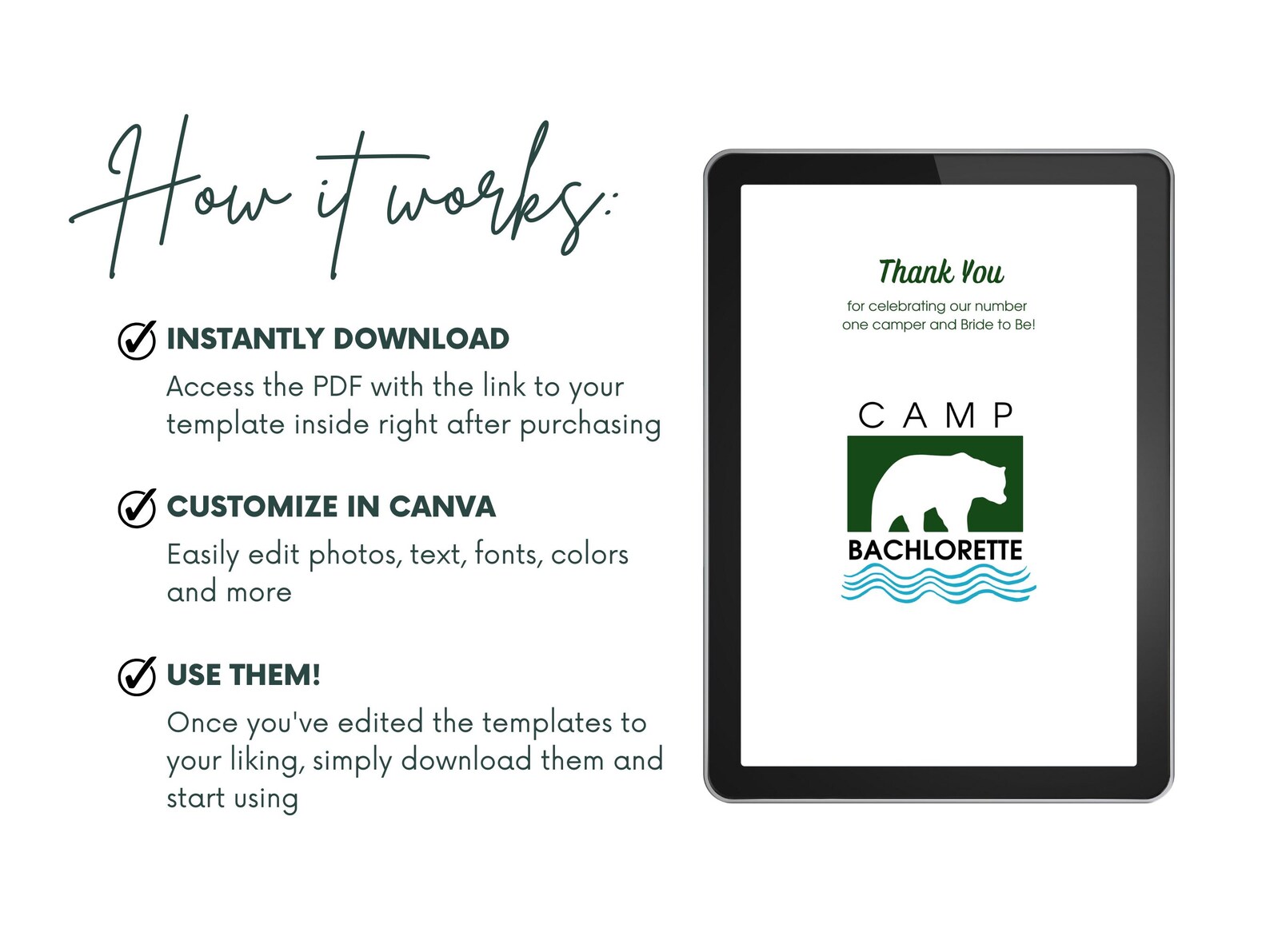 Custom Camp-themed Bachelorette Adventure Map Itinerary | Personalized ...