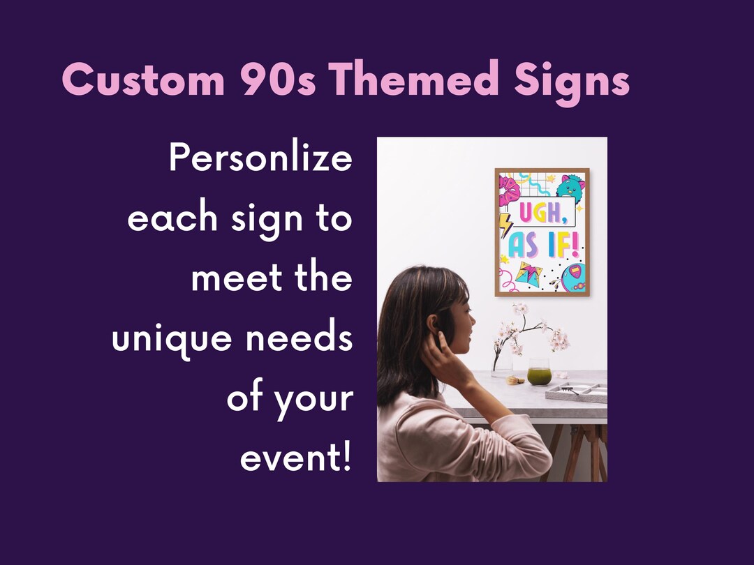 Customizable 90’s Party Sign Decorations – Editable Printable Retro ...