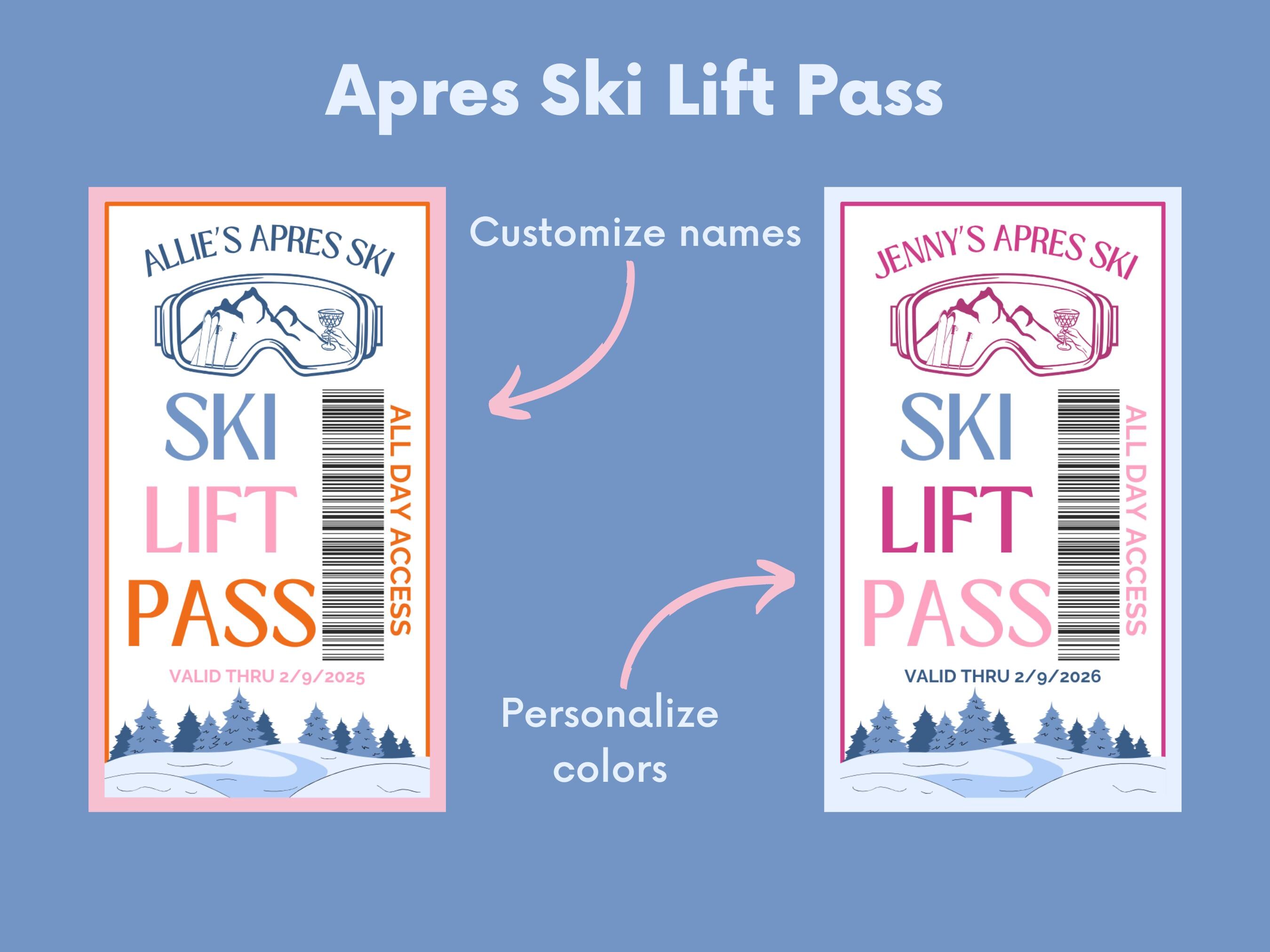 Après Ski Party Pass Template: Editable Winter Lodge Favor (digital ...