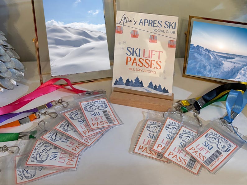 Après Ski Party Pass Template: Editable Winter Lodge Favor (digital ...