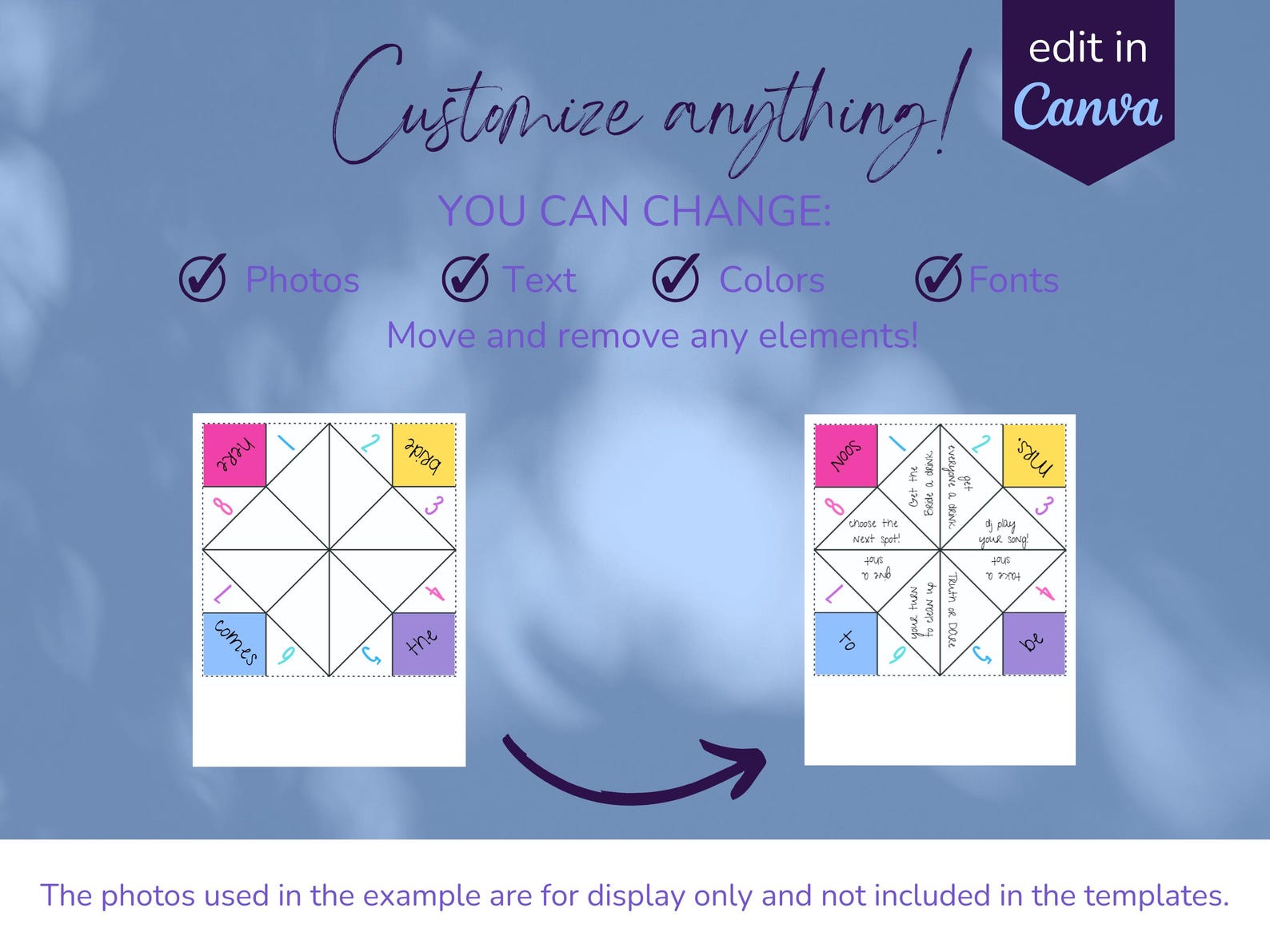 Customizable 90s Fortune Teller Template: Retro Party Game (digital ...