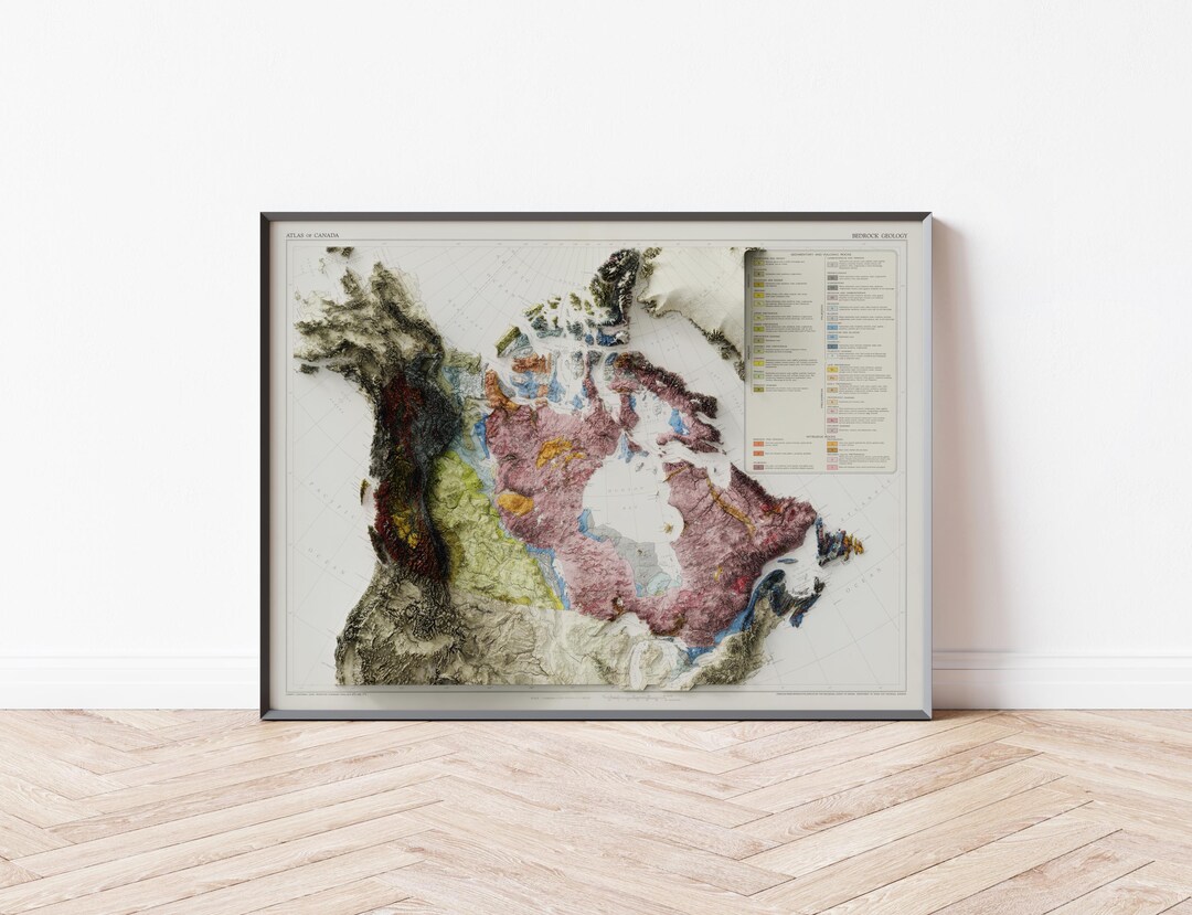Geological Map of Canada – Bedrock Geology Atlas Canada 1956 Print ...
