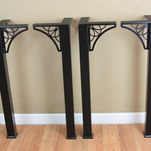Steel Table Legs With Decorative Metal Scroll Gussets Set of 4 - Etsy