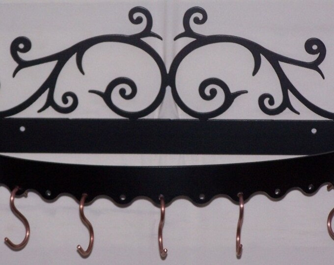 Iron Scroll Pot Pan Rack Wall Mount Kitchen - Etsy