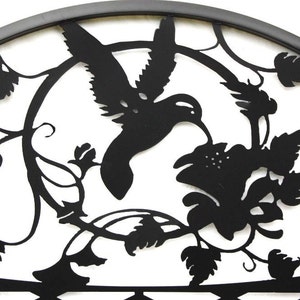 Ornamental Wrought Iron Garden Fence Entrance Gate Hummingbird Flowers ...