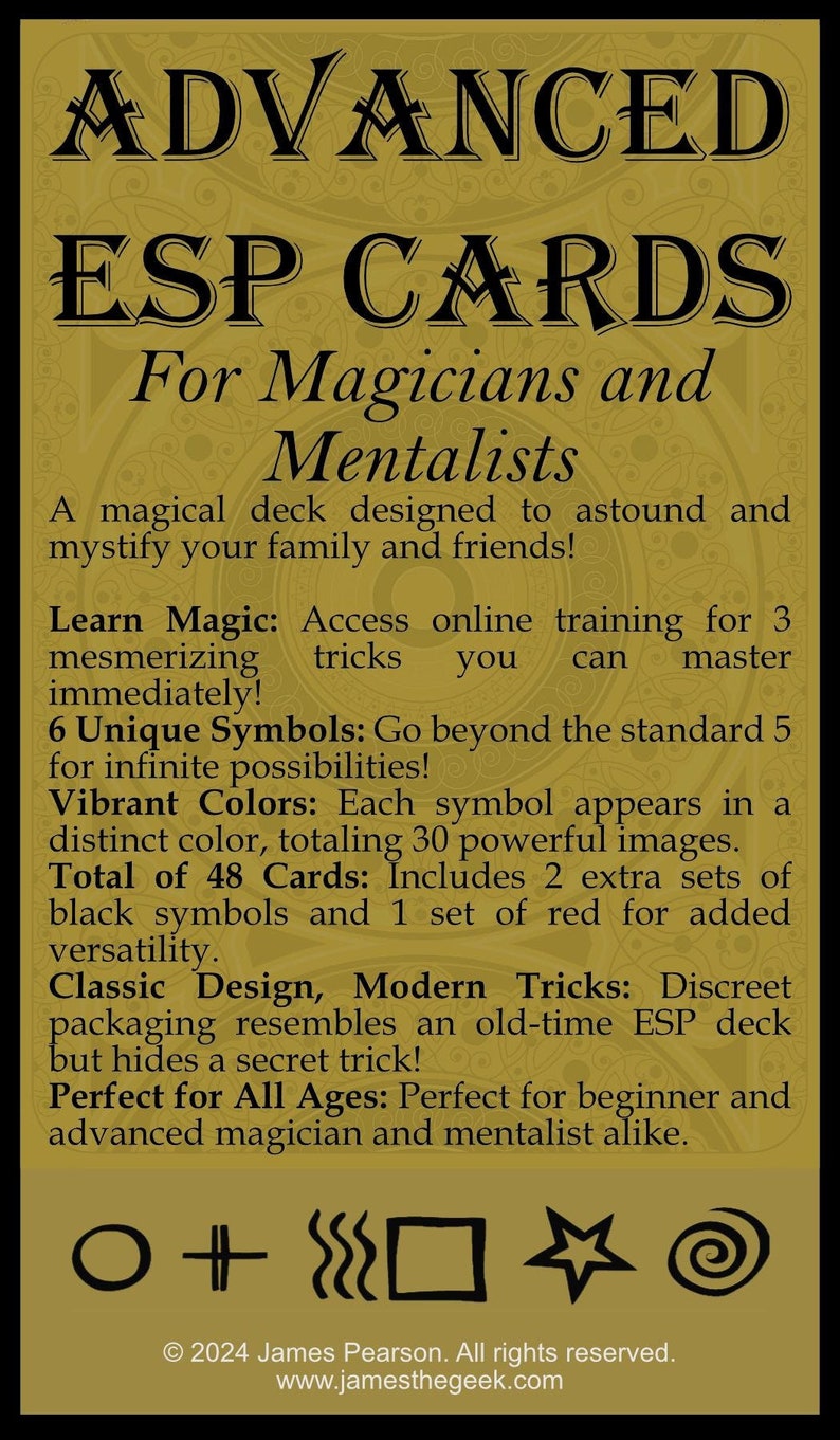 Advanced ESP Cards for Magicians and Mentalists - Etsy
