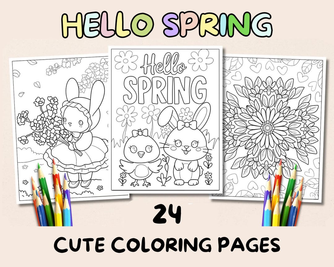 Spring Easy Coloring Pages for Kids, Preschoolers Toddlers Coloring ...