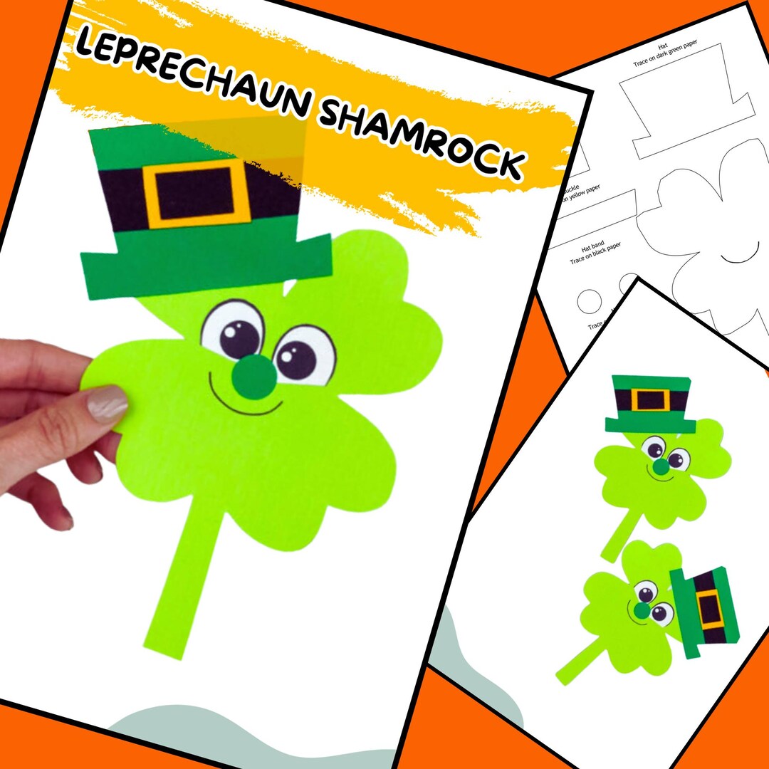 Shamrock Craft Template: St Patrick's Day Coloring Pages (PDF) - Etsy
