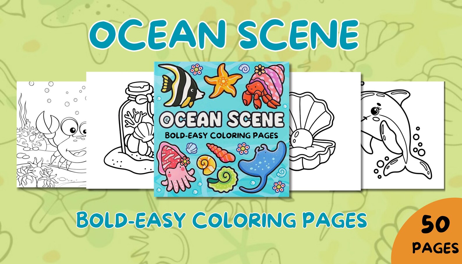 Sea Animal Coloring Book: 50 Unique Ocean Life Designs (PDF) - Etsy