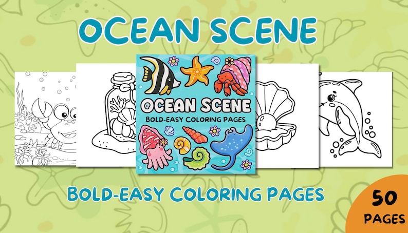 Sea Animal Coloring Book: 50 Unique Ocean Life Designs (PDF) - Etsy