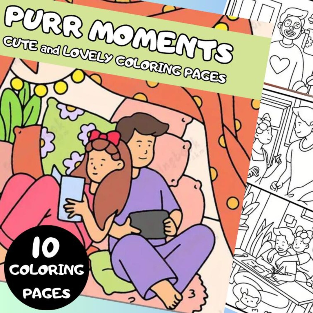 Purr Moments: Cozy Activities of a Couple With Cute Pets Coloring Book ...