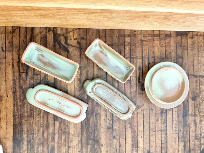 PARTS REPLACEMENT PIECES Frankoma Pottery Prairie Green Rutile - Butter ...
