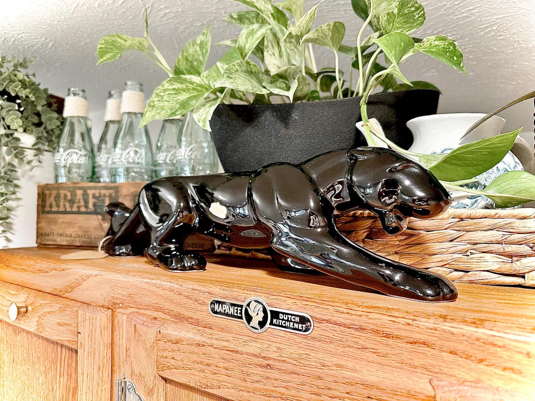 Vintage Royal Haeger Ceramic Black Panther Sculpture - Etsy