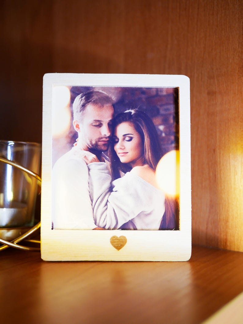 Custom Wooden Polaroid Frame With Personalized Engraving and Your Photo ...