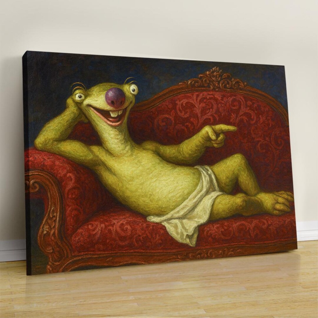 Renaissance Ice Sloth Print, Funny Bathroom Wall Art, Gift Idea, Funny ...