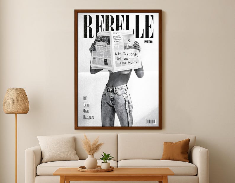 Vintage Fashion Magazine Cover Art Print: 'rebelle' No. 004 - Etsy
