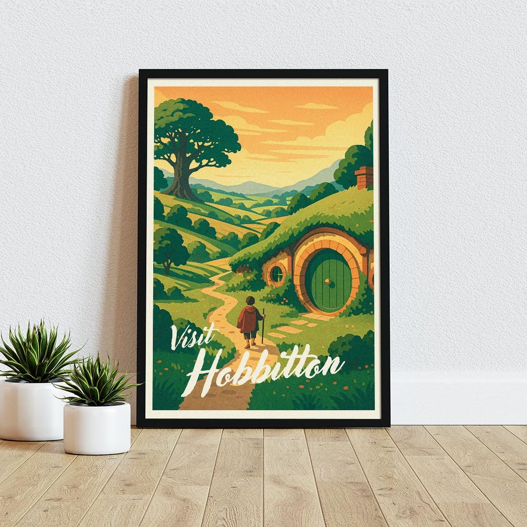 Hobbiton Travel Poster: Lord of the Rings Canvas Art - Etsy