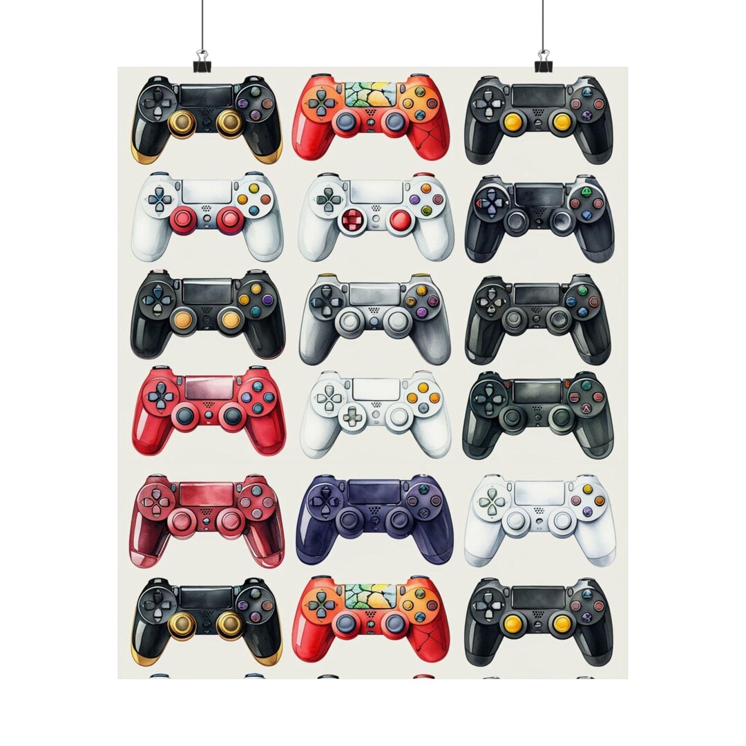 Game On: Controller Collection Poster Matte Vertical Posters - Etsy