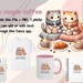 Custom Template / Logo PNG Cute Cozy Cats With Coffee - Editable Text ...