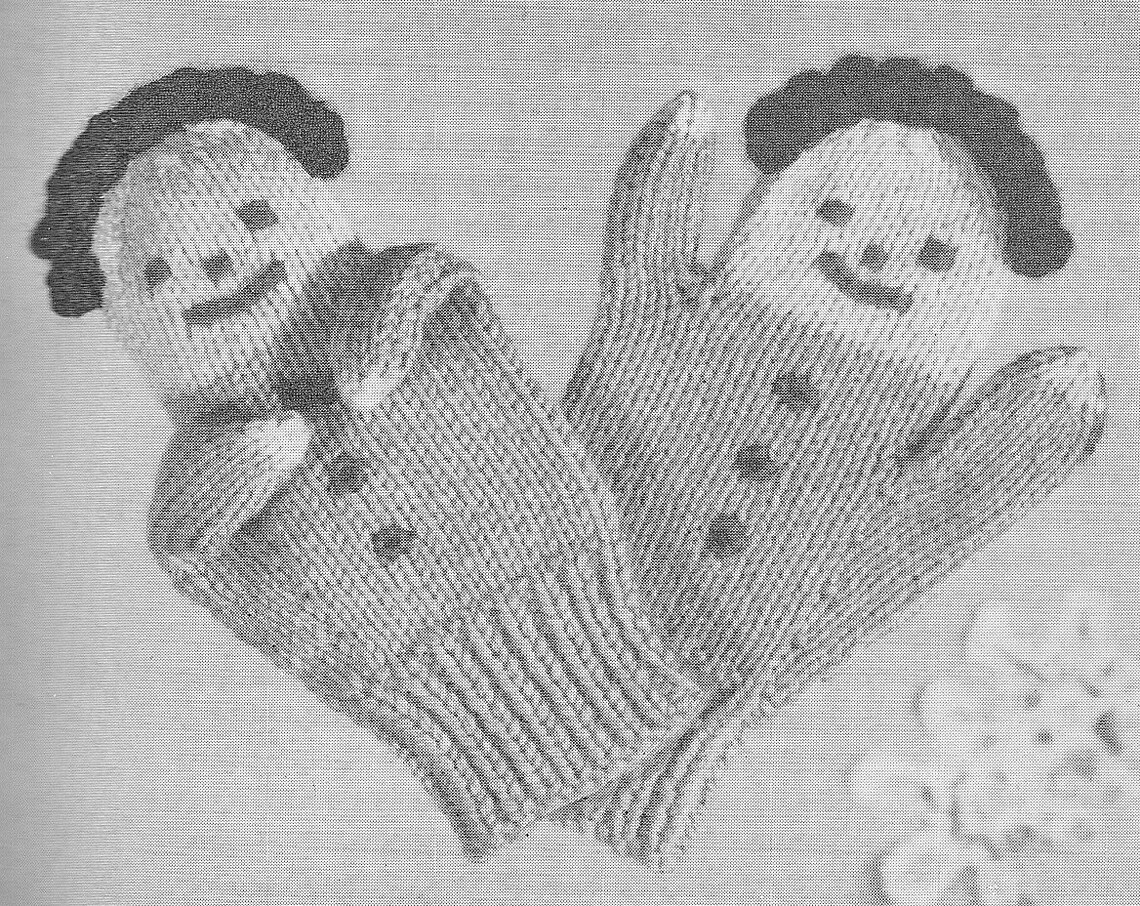 Vintage Puppet Mittens PDF Pattern Instant Download - Etsy