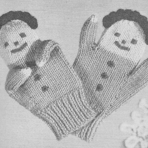 Vintage Puppet Mittens PDF Pattern Instant Download - Etsy