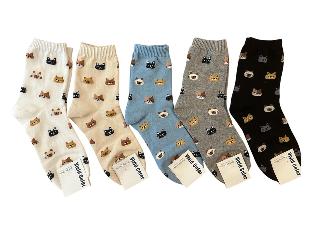 Cat Socks – Gift for Cat Lovers – Made in Korea - Etsy