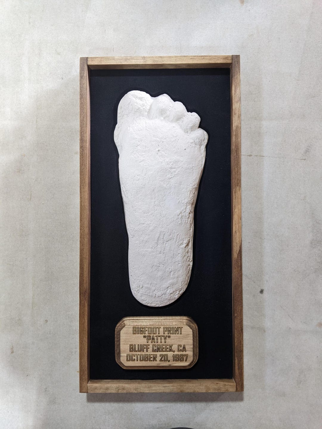 Bigfoot Patterson Patty Footprint Cast Display - Etsy