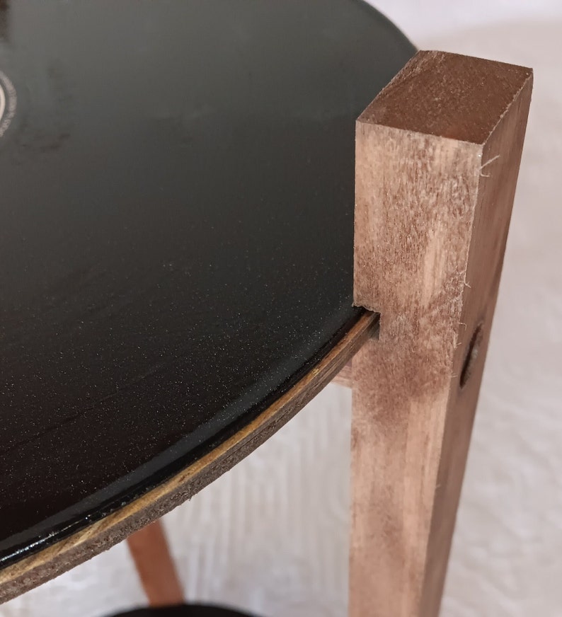 Record Table, Two Shelf LP Retro Record Side Table, Treble Clef Label ...